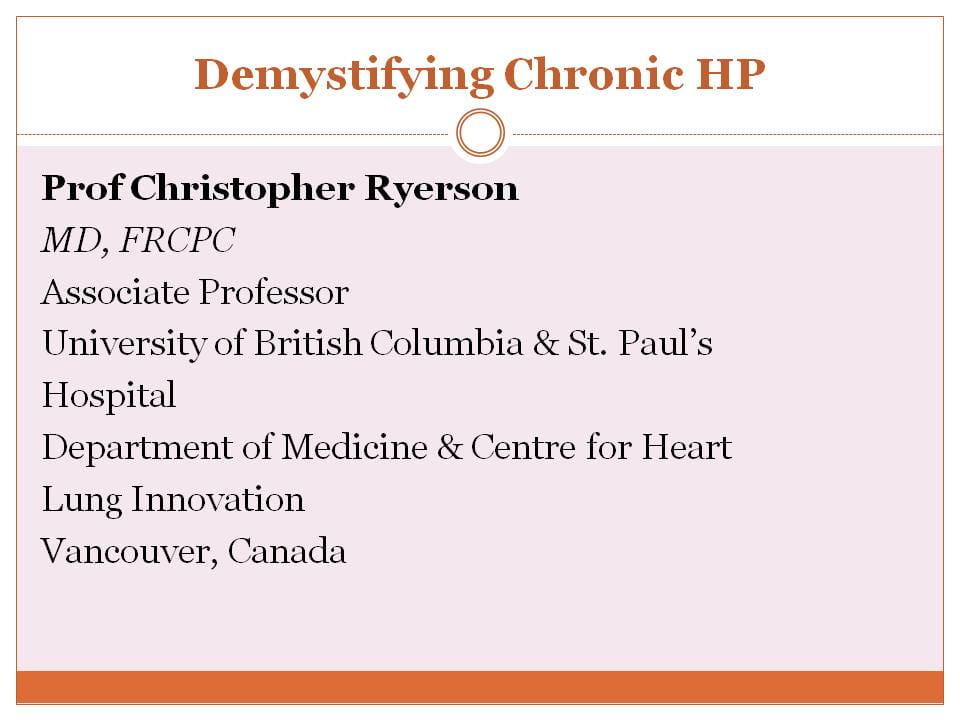 Demystifying Chronic HP